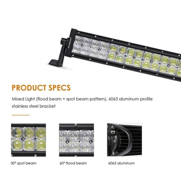 Auxbeam 32-Inch 180W CREE LED Spot/Flood Light Bar With Wiring Harness ...