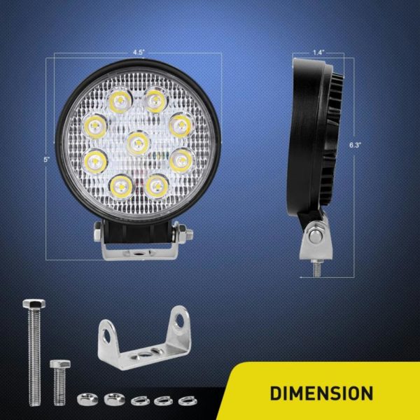 Nilight 4.5-Inch 27w Round LED Spot Light (Pair) - TRS Garage
