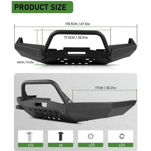 Partree 1998-2011 Ford Ranger Winch Bumper with D-Rings - TRS Garage