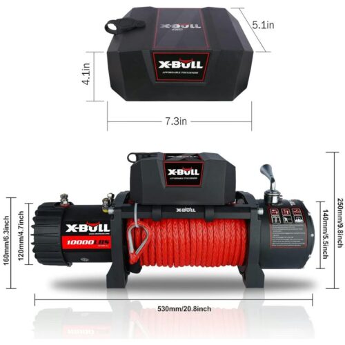 X-BULL 10000lb Winch With Synthetic Rope - TRS Garage